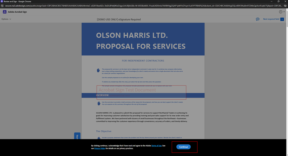 Electronically Signing (e-Sign) Documents